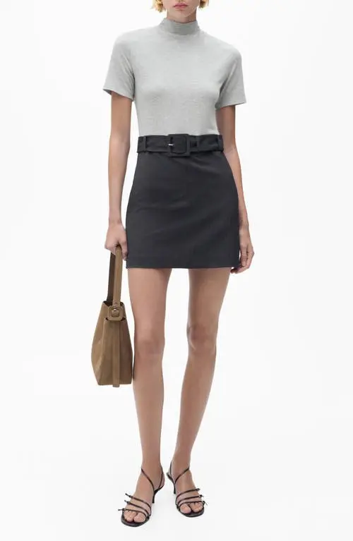 Mango Belted Minidress - Grey