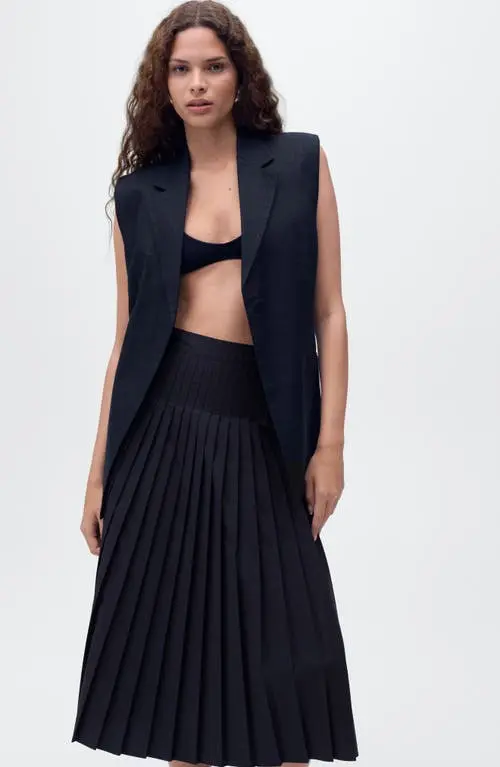 Mango Pleated Midi Skirt
