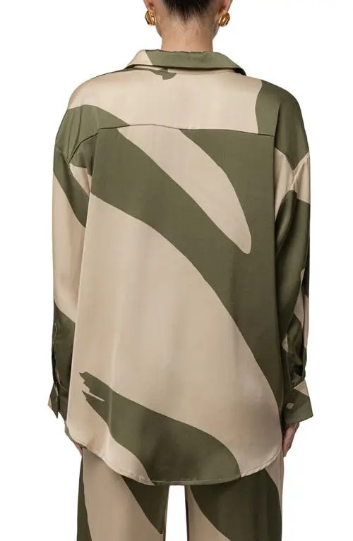 JLUXLABEL Oversized Colorblock Button-up Shirt