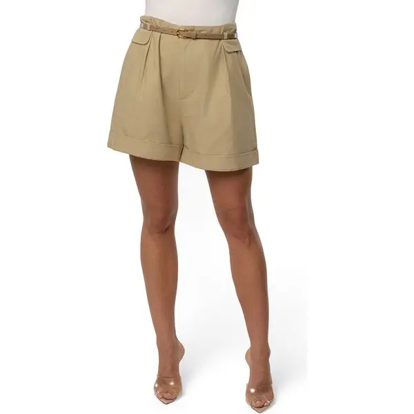 JLUXLABEL Belted Cotton-blend Cargo Shorts - Beige