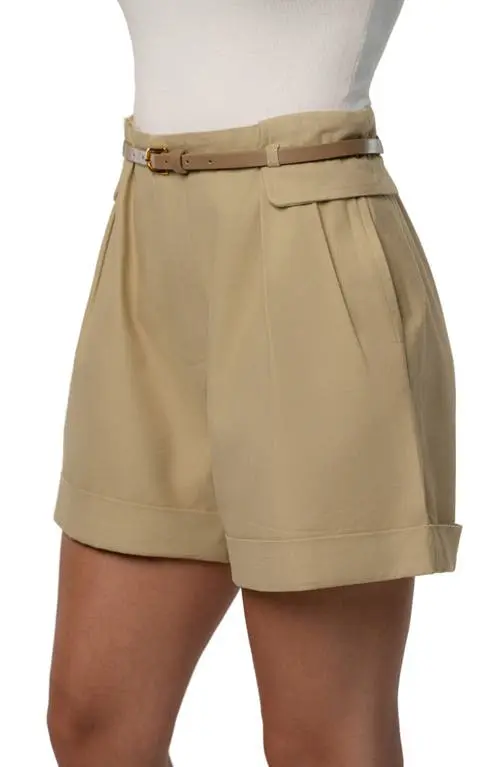 JLUXLABEL Belted Cotton-blend Cargo Shorts - Beige