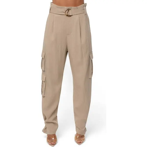 JLUXLABEL Belted Cargo Pants With Pleated Front