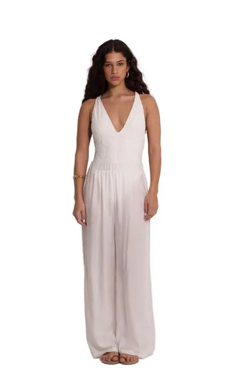 GOTTEX Satin Shore High Waist Beach Pant - White
