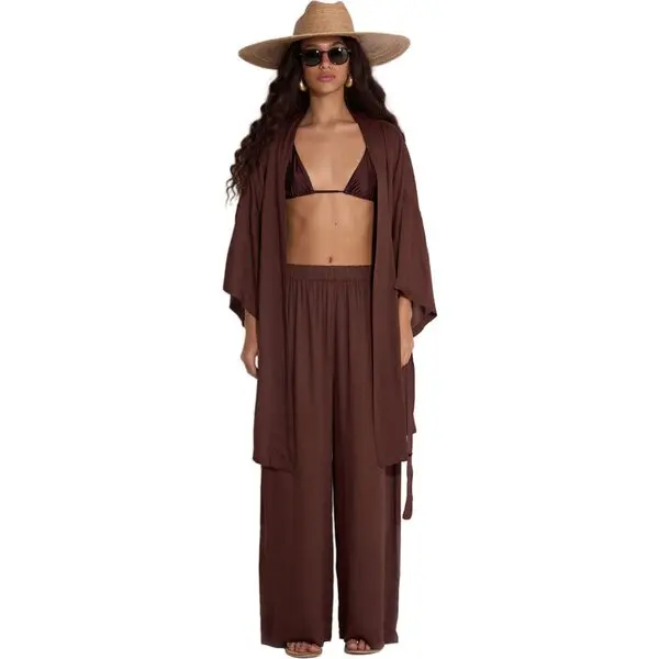 GOTTEX BEACH LIFE Satin Shore Robe Cover-up - Dark-brown