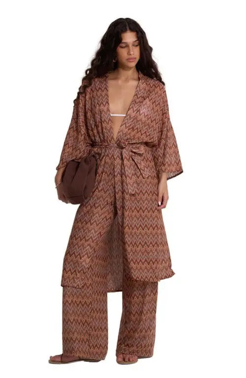 GOTTEX BEACH LIFE Desert Mirage Beach Robe Cover-up - Multi-brown