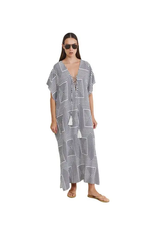GOTTEX BEACH LIFE Liora Kaftan Cover-up - Black-white