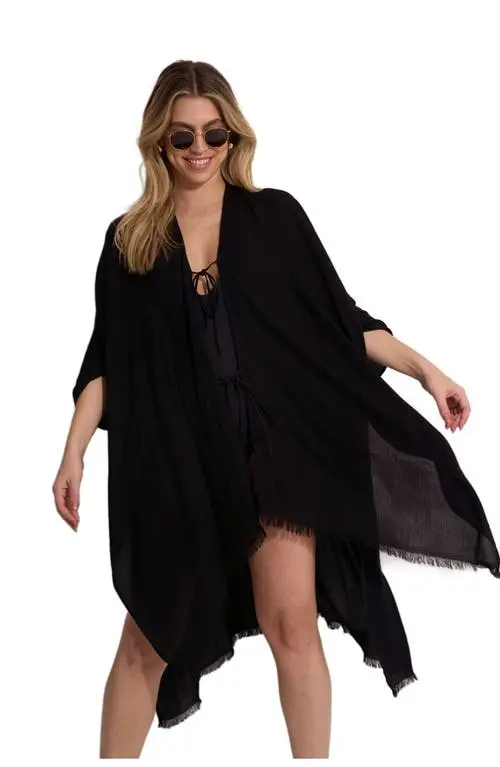 GOTTEX BEACH LIFE Solena Open Tie Top Cover-up - Black