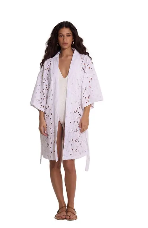 GOTTEX BEACH LIFE Coastal Lace Robe Cover-up - White