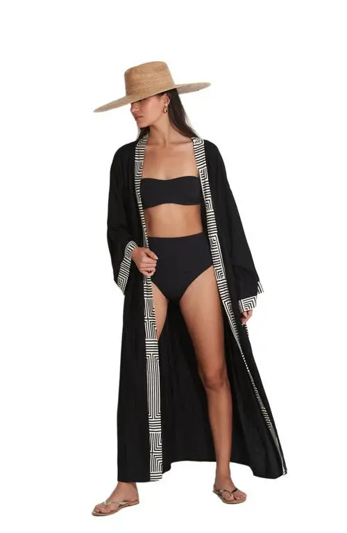 GOTTEX BEACH LIFE Soar & Shore Robe Cover-up - Black