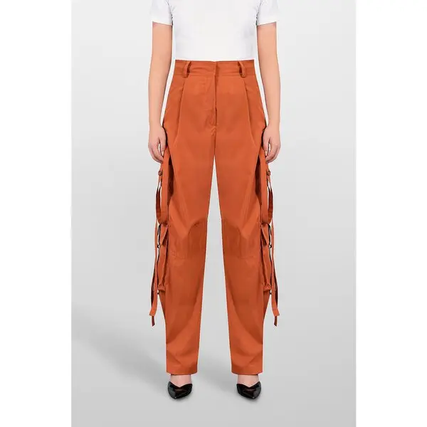 LAURA APARICIO Maxi Cargo Pocket Trousers - Orange