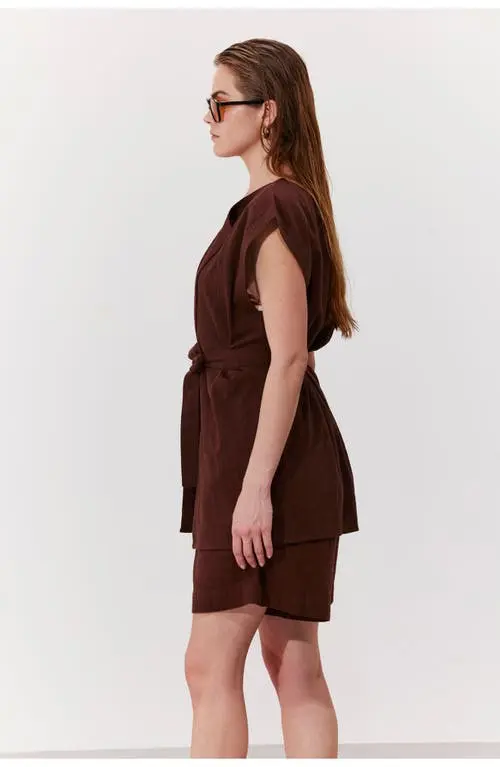 GOTTEX Sleeveless Vest Cover-up - Brown