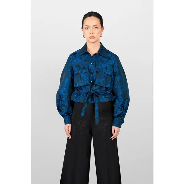 LAURA APARICIO Jacquard Jacket - Blue