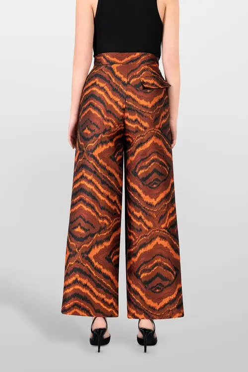 LAURA APARICIO Jacquard Palazzo Pants