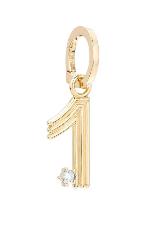 Adina Reyter Number Charm Pendant - Yellow Gold/diamond-1