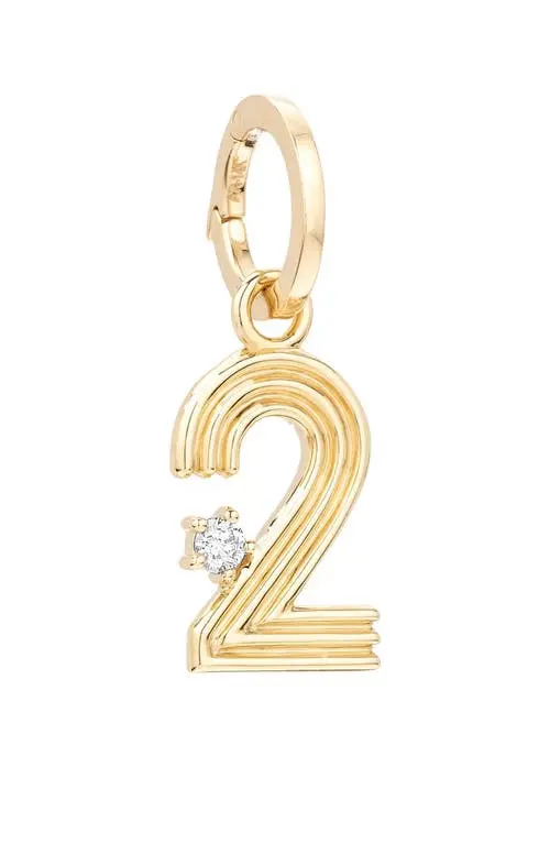 Adina Reyter Number Charm Pendant - Yellow Gold/diamond-2