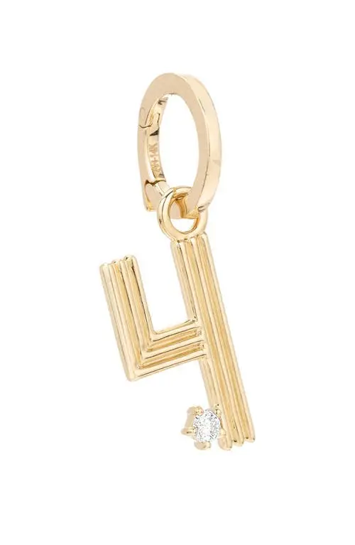 Adina Reyter Number Charm Pendant - Yellow Gold/diamond-4
