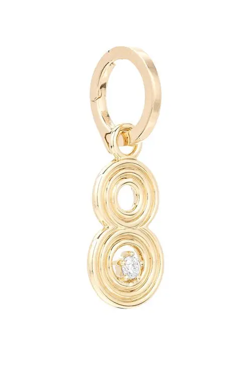 Adina Reyter Number Charm Pendant - Yellow Gold/diamond-8