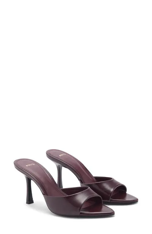 Mango Pointed Toe Slide Sandal - Burgundy
