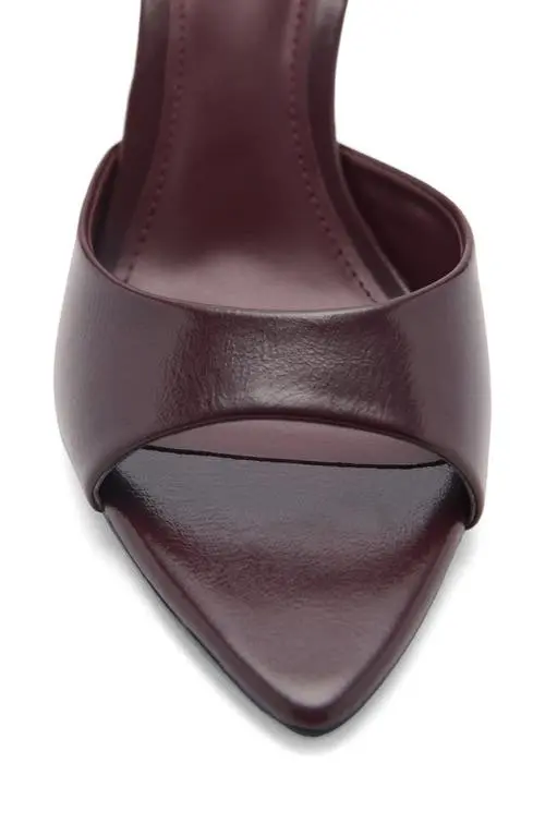 Mango Pointed Toe Slide Sandal - Burgundy