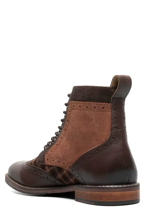 STACY ADAMS Finnegan Wingtip Lace-up Boot - Brown Multi