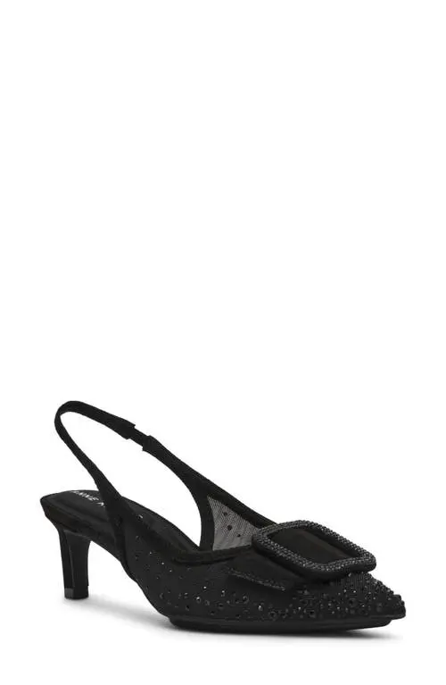 Anne Klein Ilanna Slingback Pointed Toe Pump - Black Crystal