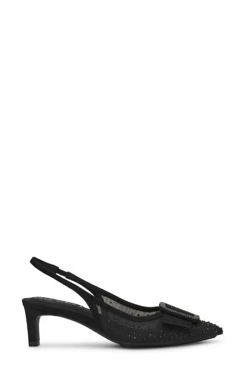 Anne Klein Ilanna Slingback Pointed Toe Pump - Black Crystal