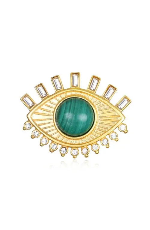 Sequin Dalila Evil Eye Talisman Brooch - Green