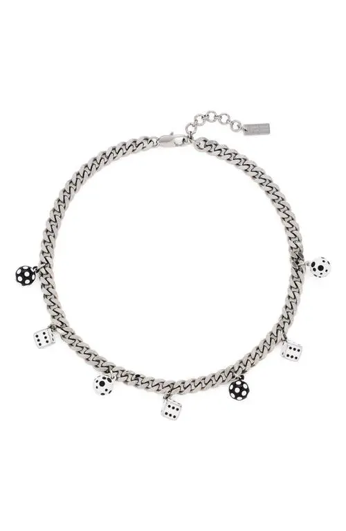Marc Jacobs Dice Charm Chain Necklace - Silver/multi