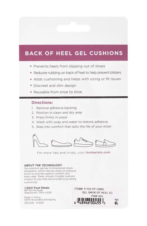 FOOT PETALS 2-pair Back Of Heel Gel Cushions