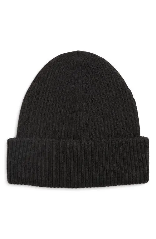 Our Legacy Merino Wool Ribbed Beanie - Black Rustic Merino