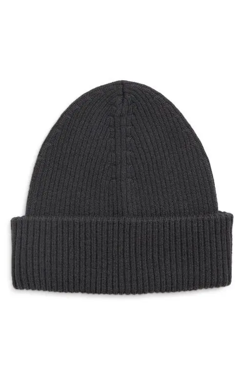 Our Legacy Merino Wool Ribbed Beanie - Off Black Rustic Merino