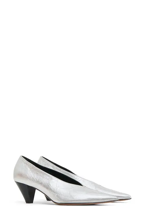 MANSUR GAVRIEL Kiki Pointed Toe Pump - Silver