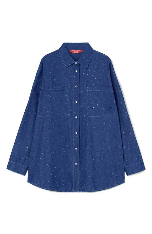 Marina Rinaldi Rhinestone Detail Denim Shirt Jacket