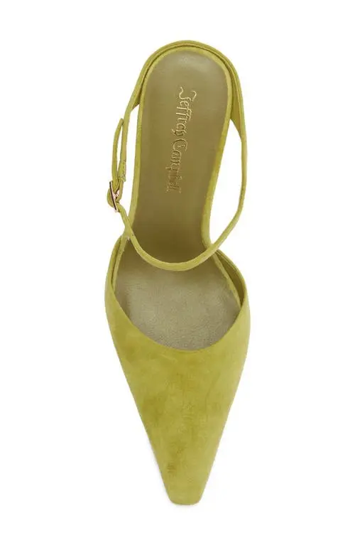 Jeffrey Campbell Maribelle Wedge Mule - Chartreuse Suede
