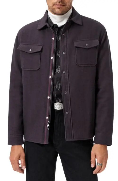 John Varvatos Jameson Herringbone Snap Jacket - Merlot