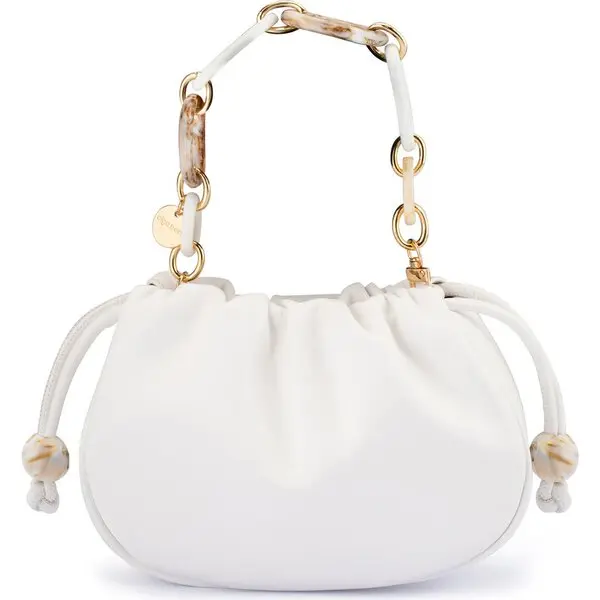 OLGA BERG Mavis Faux Leather Top Handle Bag - White