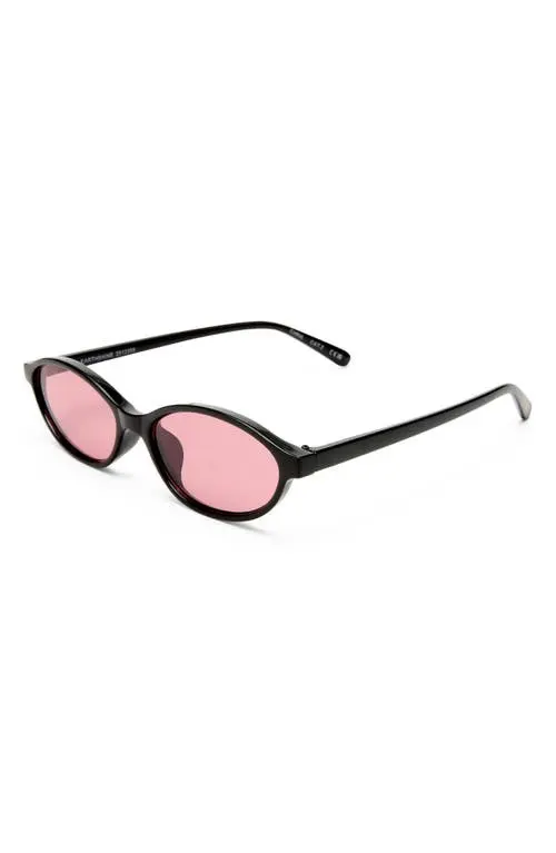 AIRE Earthshine 54mm Oval Sunglasses - Black/burgundy Mono