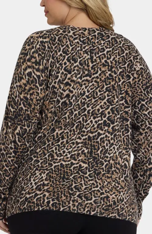 NYDJ Cheetah Print Crewneck Sweater