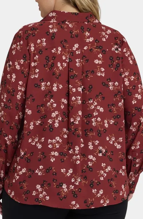 NYDJ Floral Tuxedo Button-up Shirt