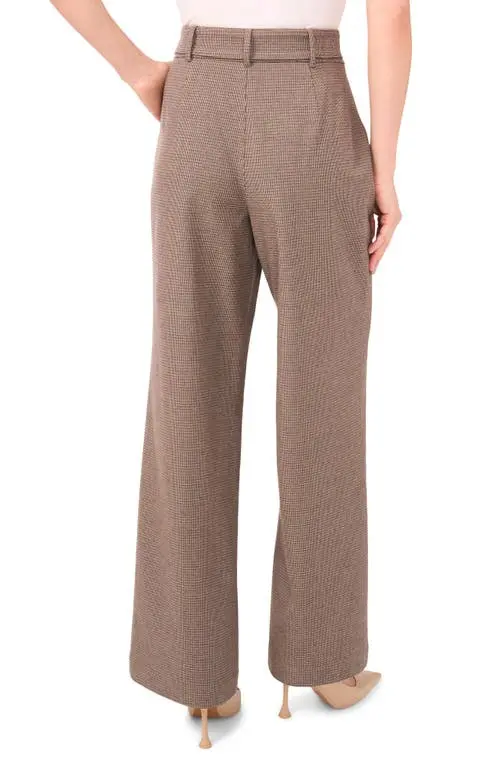 CECE DUPRAZ Microcheck High-waist Belted Trousers