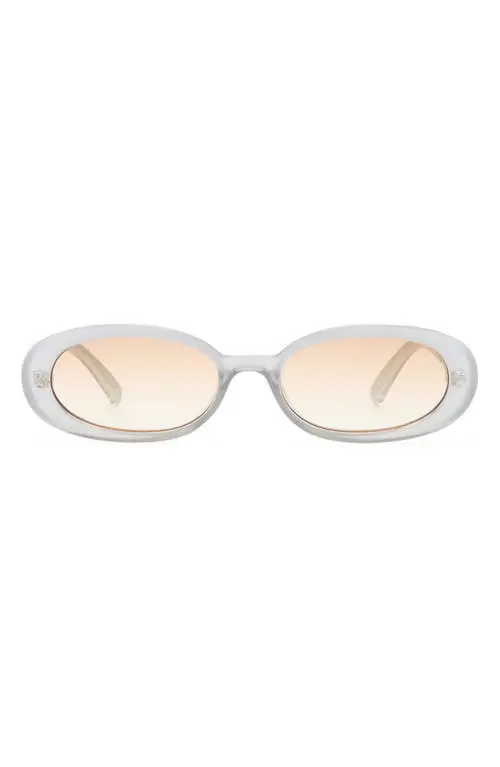 Le Specs Outta Love 51mm Oval Sunglasses - Silver Pearl/light Brown