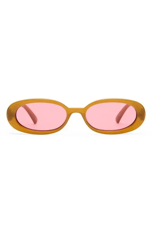 Le Specs Outta Love 51mm Oval Sunglasses - Toffee/crimson Tint