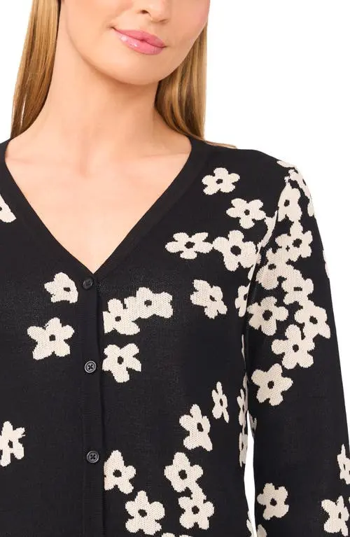 CECE DUPRAZ Flower Jacquard Cardigan