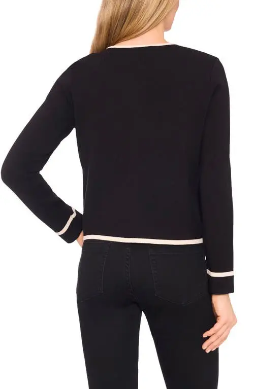 CECE DUPRAZ Tipped Cardigan - Rich Black