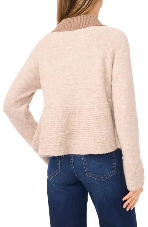 CECE DUPRAZ Collared Peplum Sweater