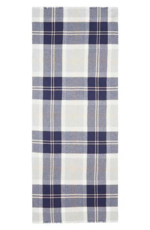 Johnstons Of Elgin Tartan Cashmere Scarf - Silver Bnckbn Ku0499