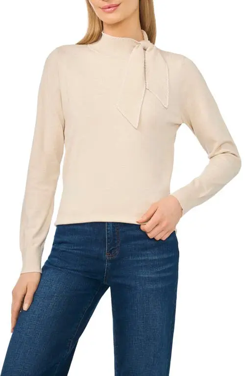 CECE DUPRAZ Scarf Tie Neck Sweater - Malted