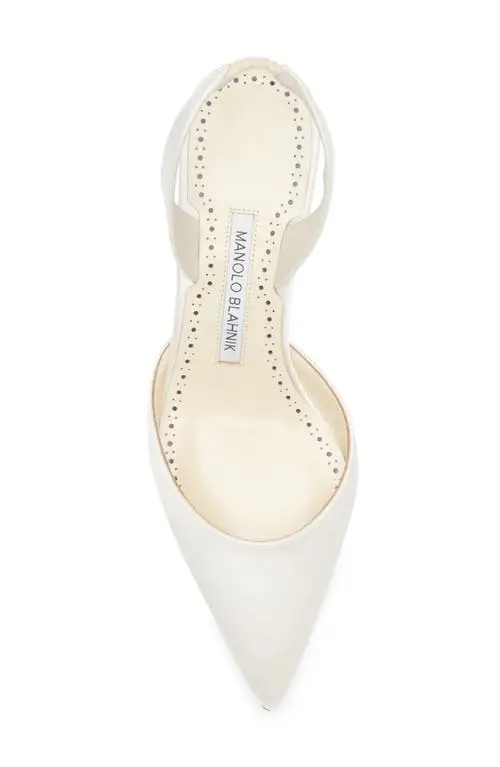 Manolo Blahnik Carolyne Bridal Pointed Toe Slingback Mule