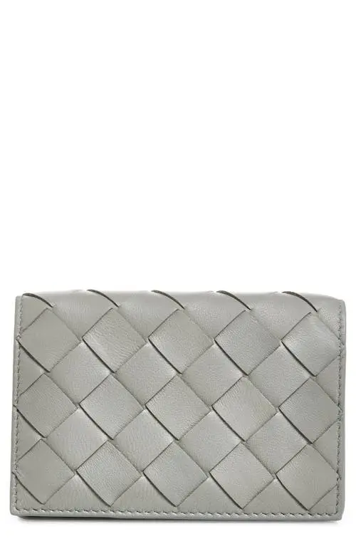Bottega Veneta Business Intrecciato Leather Card Case - 1473 Sterl/sterl-space-g
