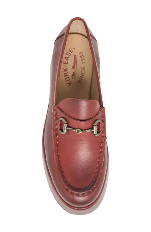 KORK-EASE® Parson Platform Bit Loafer - Dark Red Leather